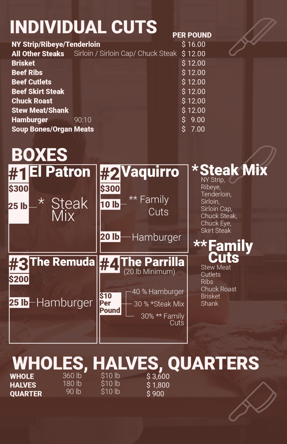 Printable Menu – C3 Meat Company, LLC